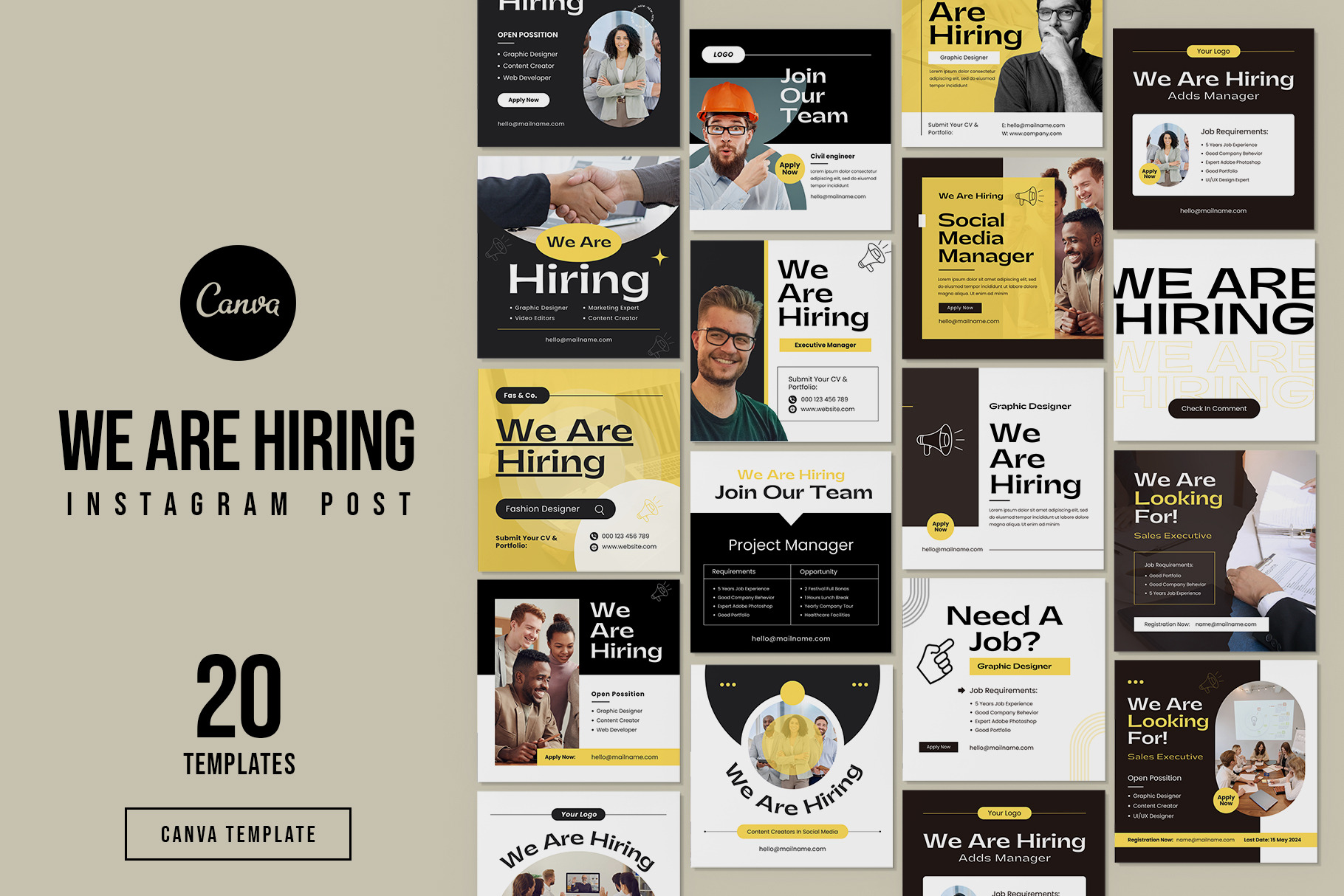 Canva We Are Hiring Job Vacancy Post, a Social Media Template by Pixelpick