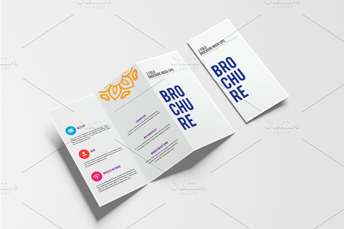 A4 Z-Fold Brochure Mock-Up, a Print Template by AlkStudio