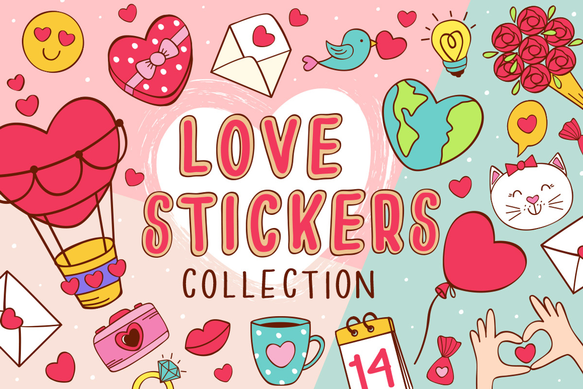 love stickers collection, a Decorative Illustration by NataKa