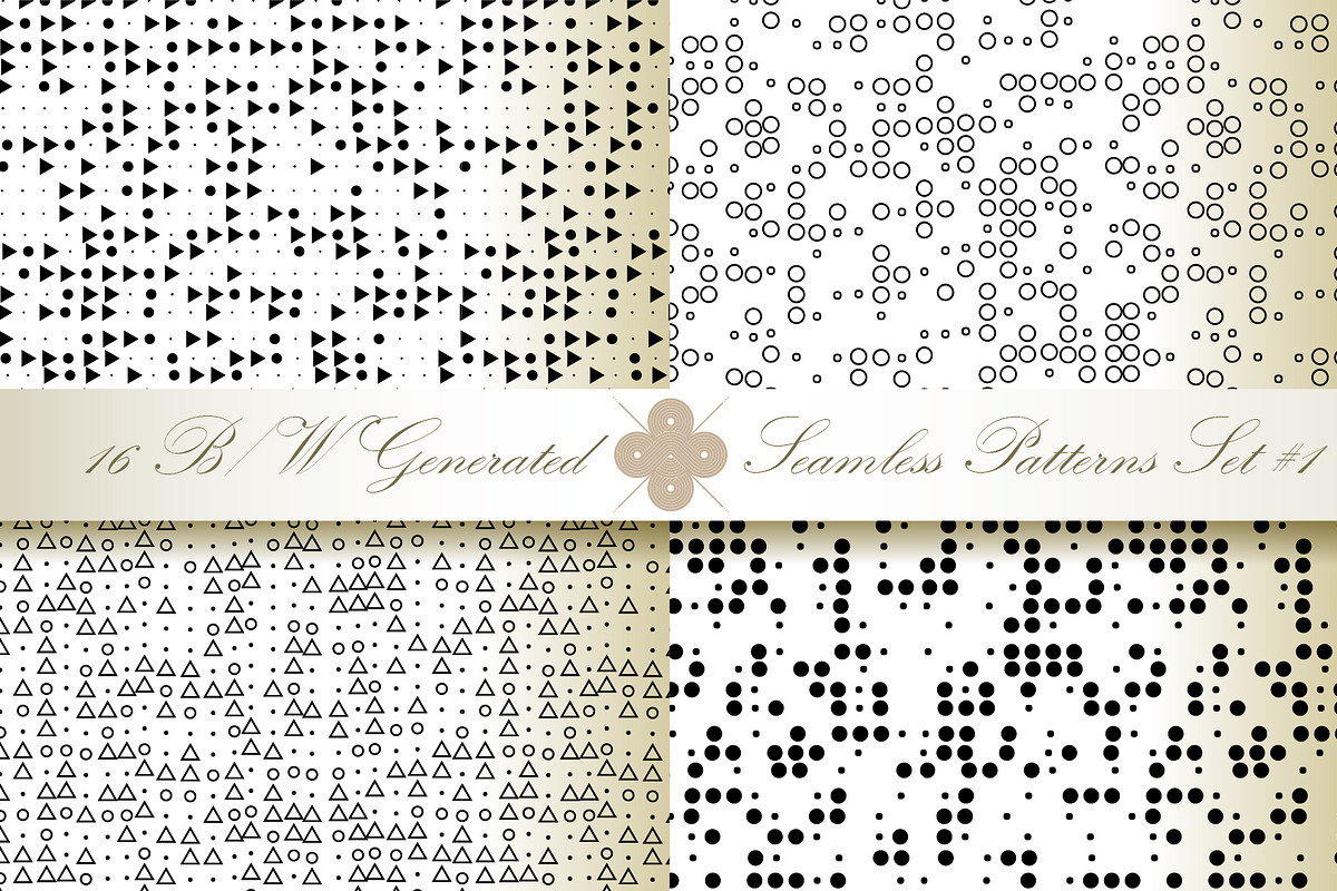 16 B&W Seamless Generated Textures#1, a Pattern Graphic by Patternalized