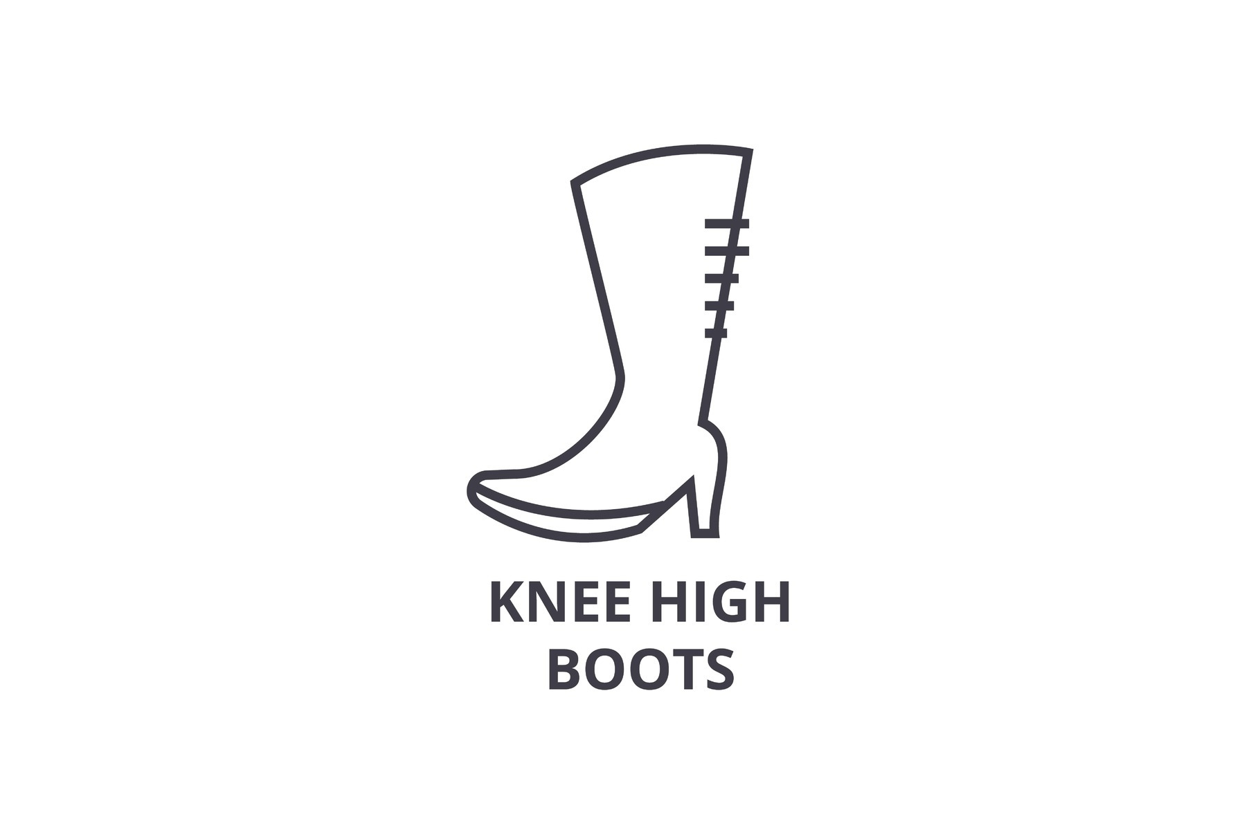 knee high boots line icon, outline sign, linear symbol, vector, flat ...