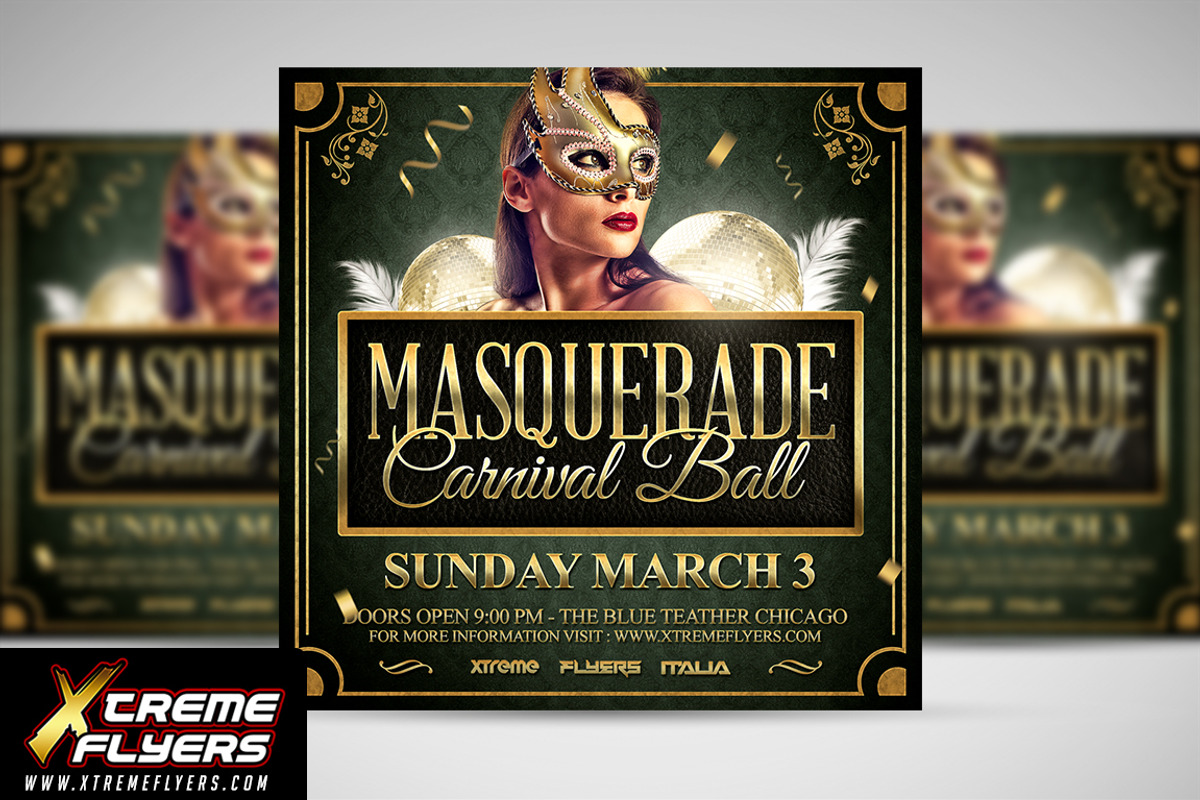 Masquerade Ball Flyer Template, a Flyer Template by XtremeFlyers