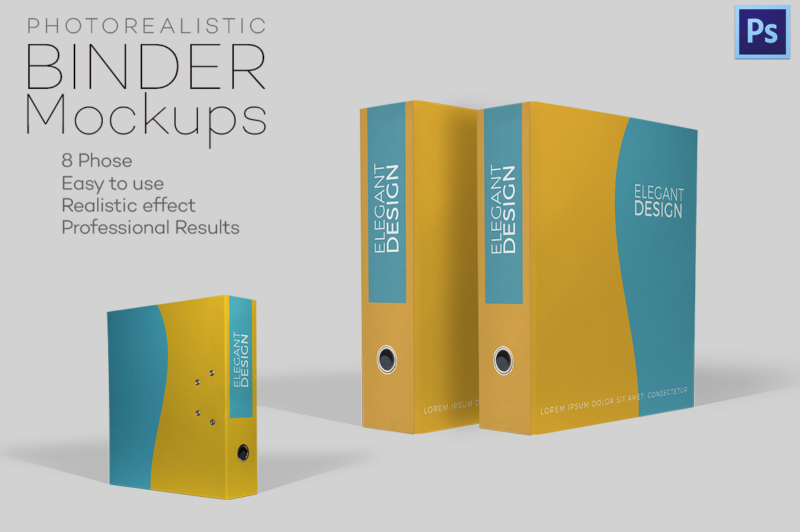 Photorealistic Binder Mockups | Advertising Mockups ~ Creative Market