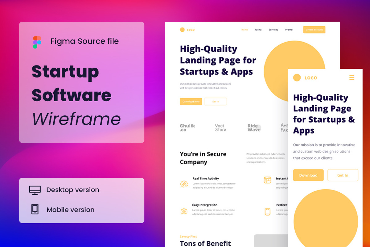 Startup Software Wireframe Website | Creative Market