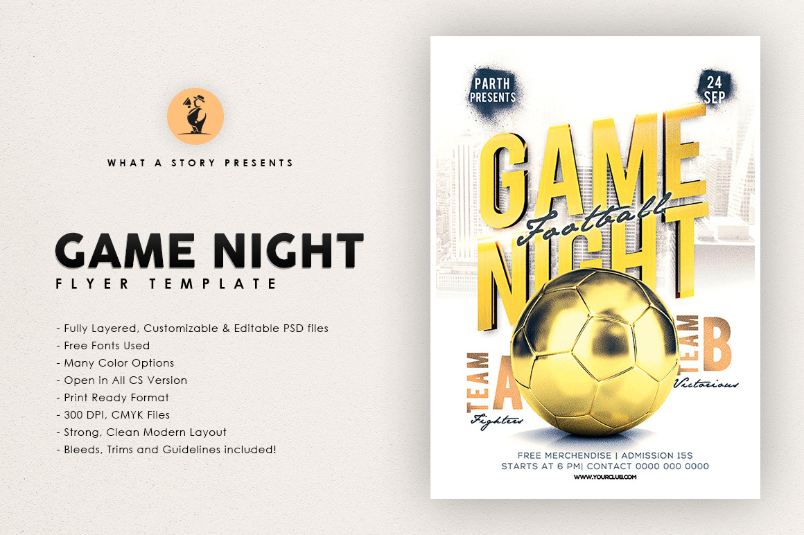 Game Night, a Flyer Template by What a Story | Creative Market
