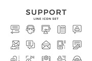 Set line icons of support, an Outline Icon by motorama