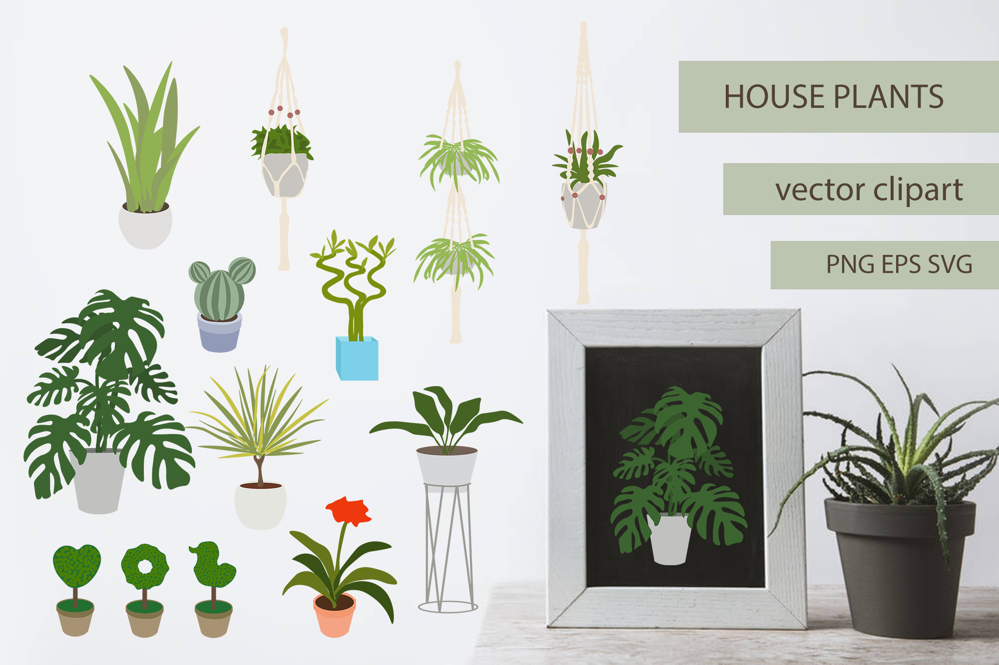House Plants Vector Clipart Pack, an Object Graphic by DysenkaArt