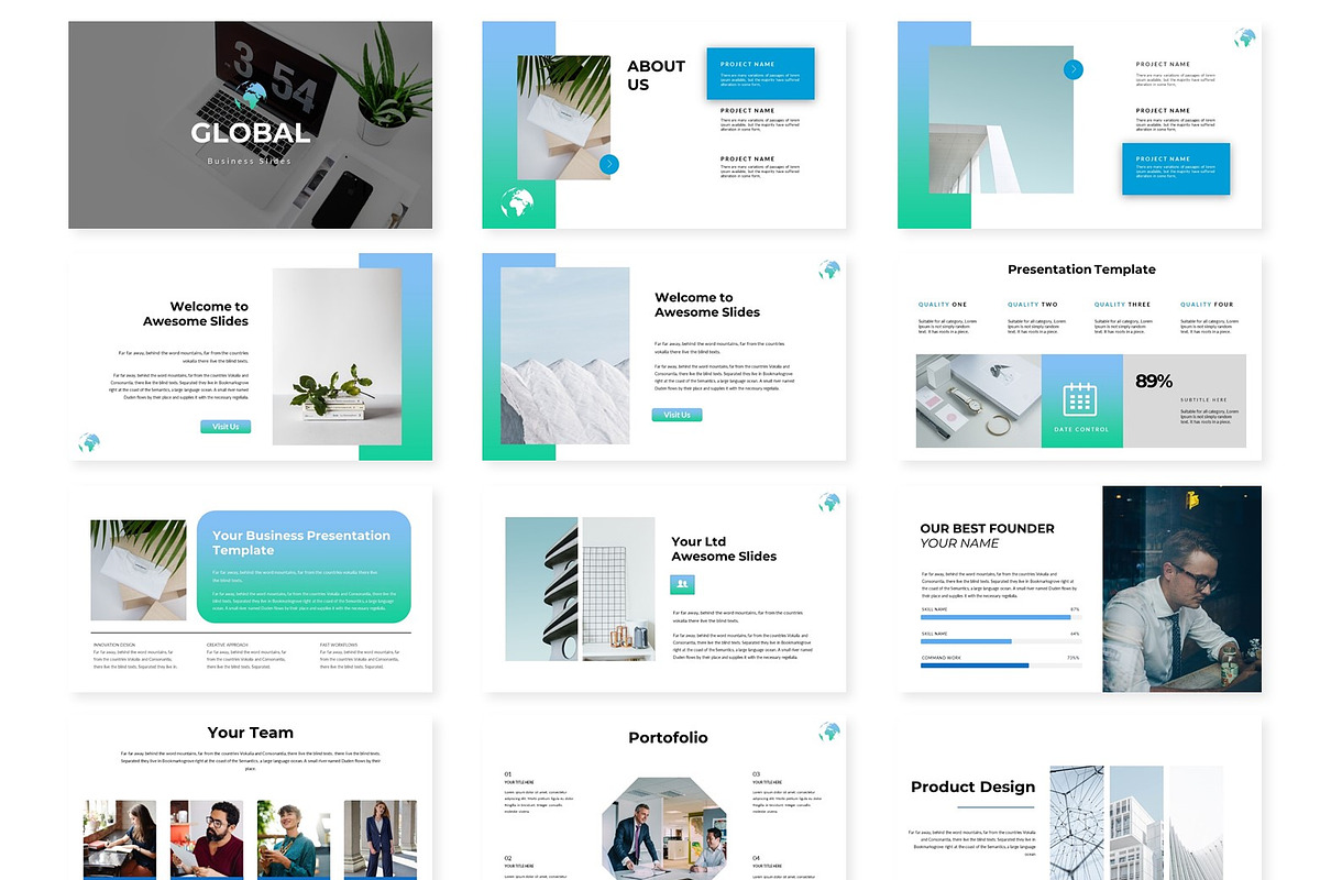 Global - Powerpoint Template, a Presentation Template by AQR Studio