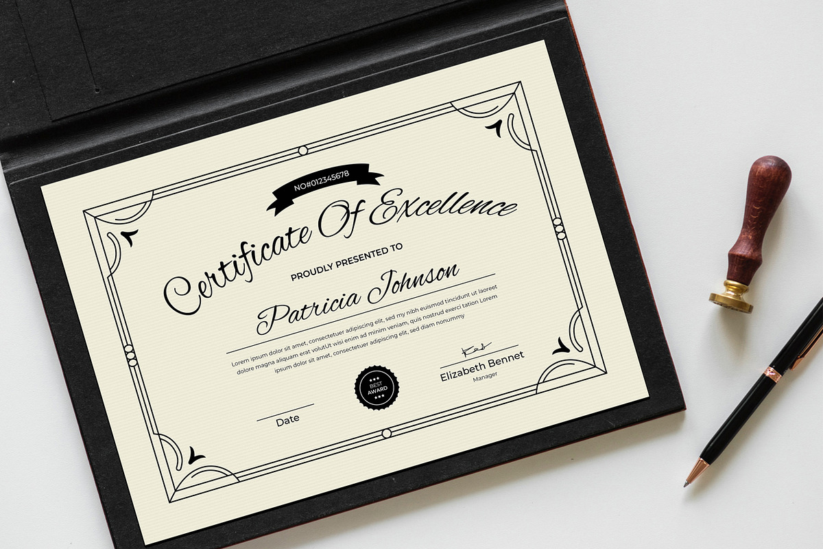 Certificate Of Excellence Template