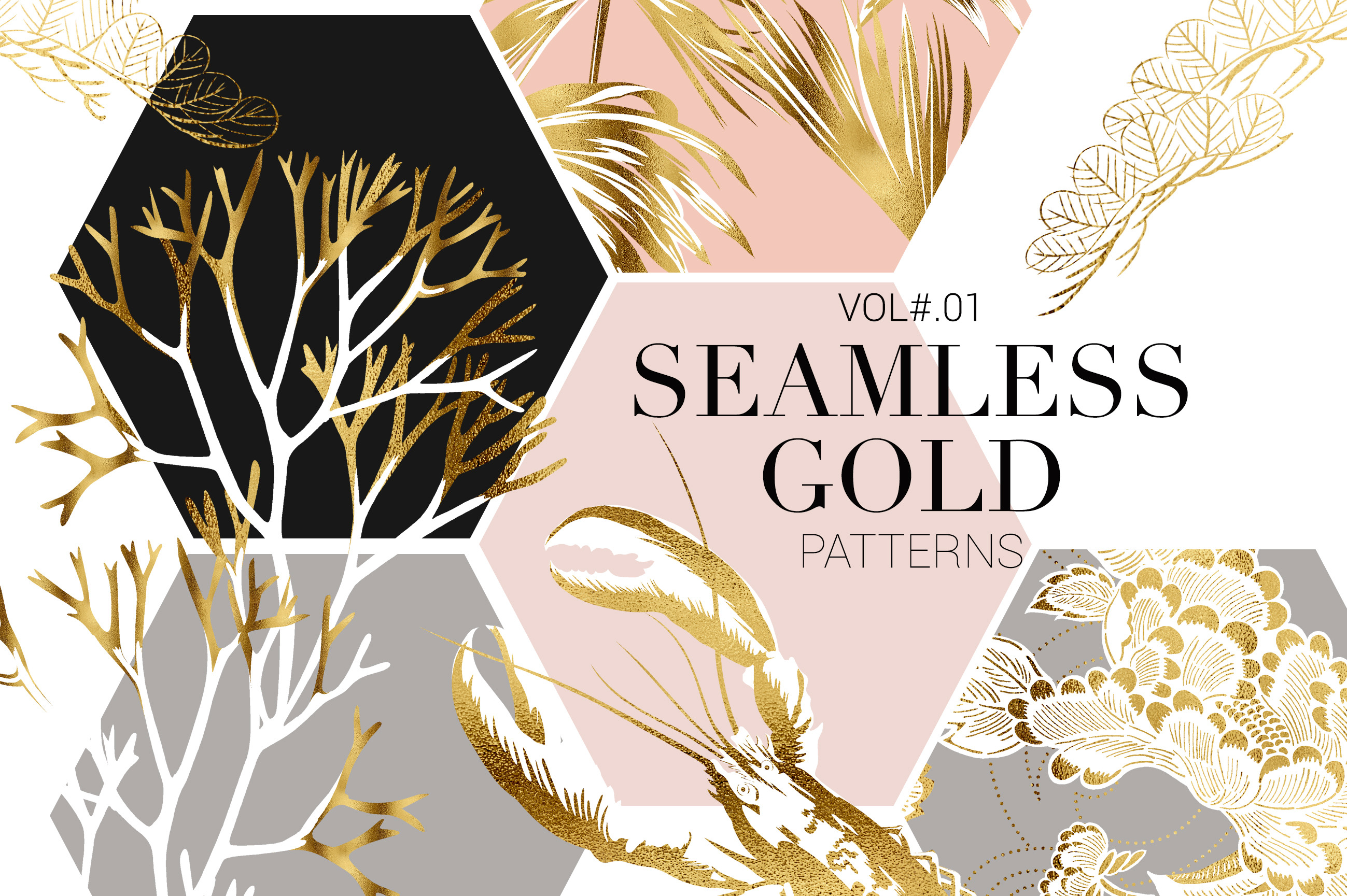 Exquisite Gold Patterns! Vol#.01, an Object Graphic by TSTUDIO