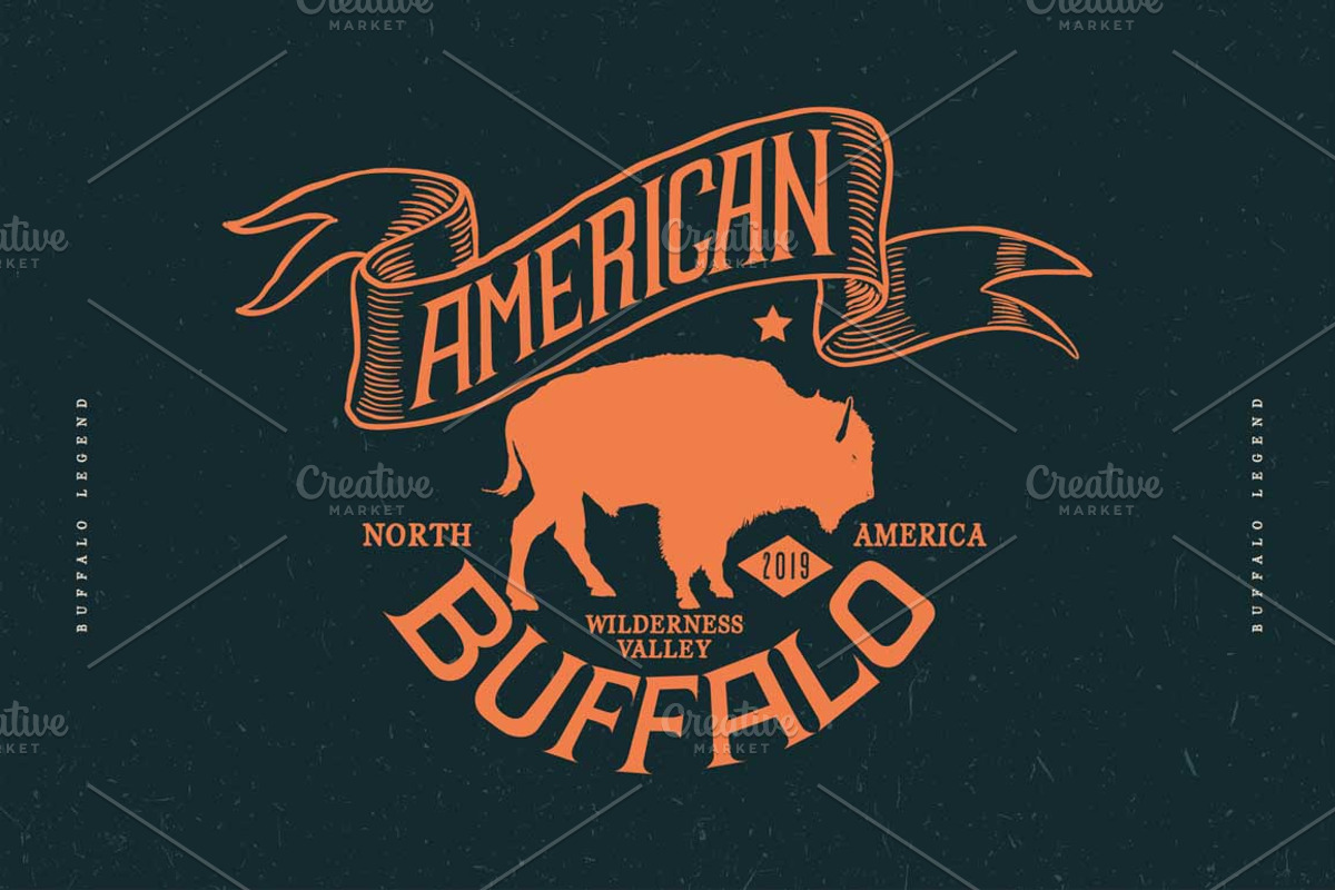 BUFFALO LEGEND, an Animal Illustration by Artistic & Unique