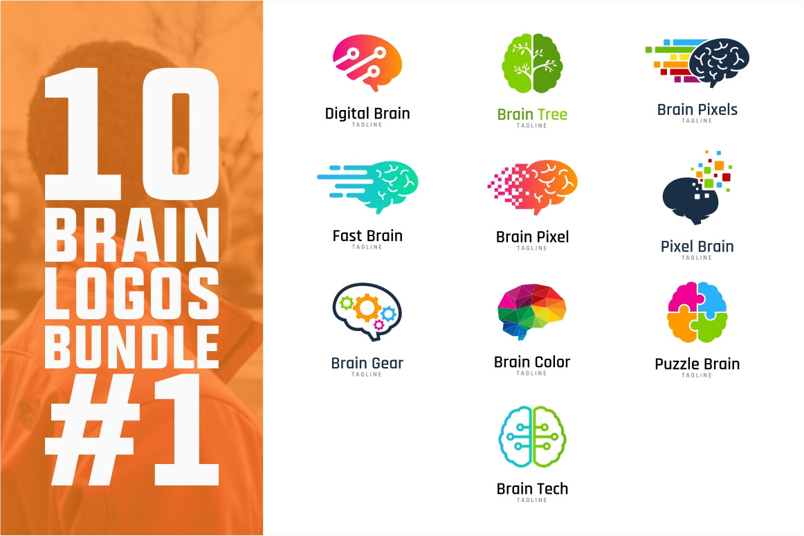 10 Brain Logo Bundle #1, a Branding & Logo Template by PutraCetol Studio