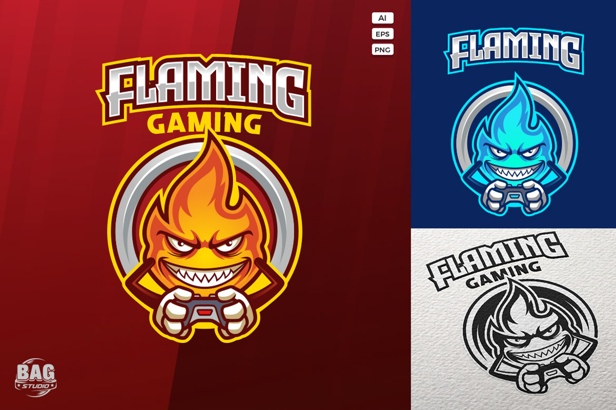 Gamer Flame Esport Logo Template, a Branding & Logo Template by ...