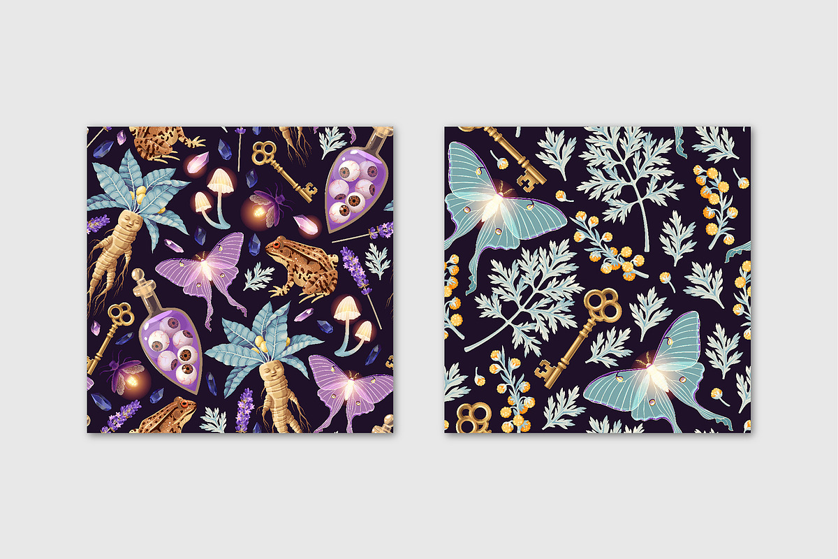 Witchcraft Patterns, a Pattern Graphic by GreyLilac