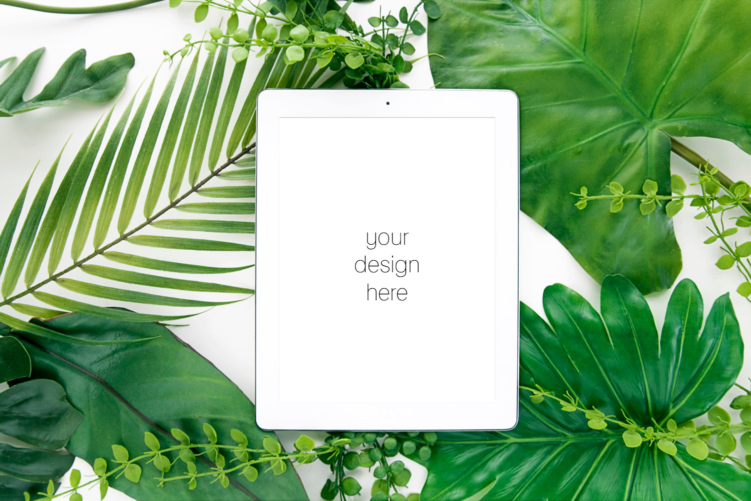 Tropical Monstera Leaves iPad Mockup, a Business Photo by OhTilly ...