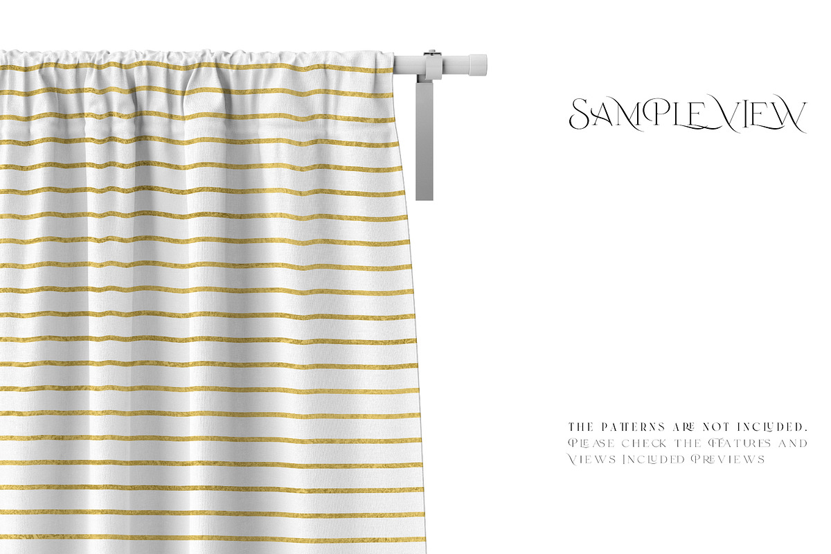 5 Curtains Bundle with Smart Objects, a Product Mockup by mock-ups