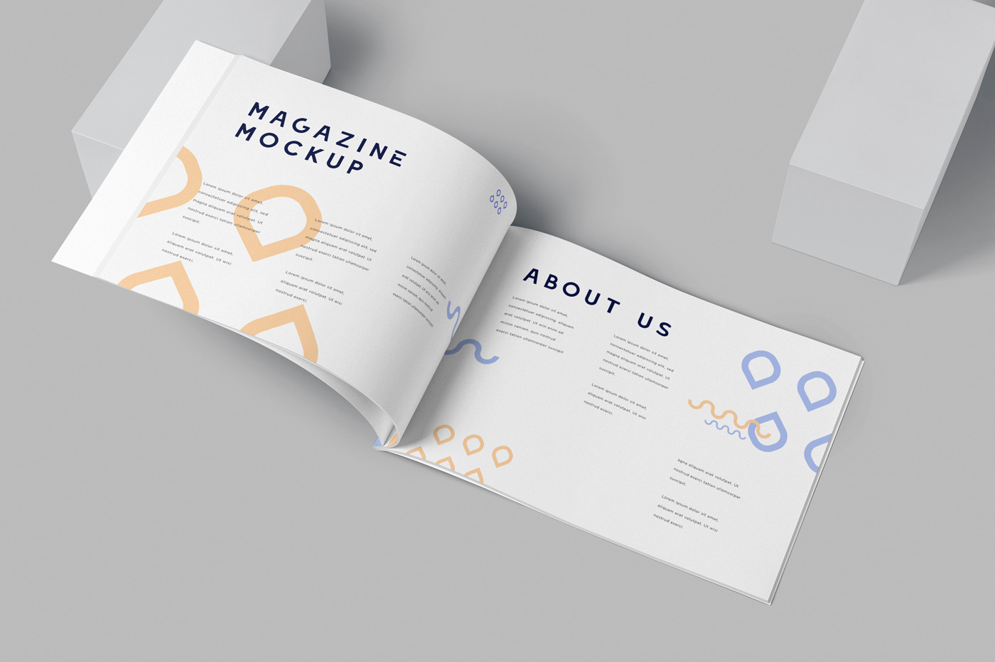 A4 Horizontal Magazine Mockups | Print Templates ~ Creative Market