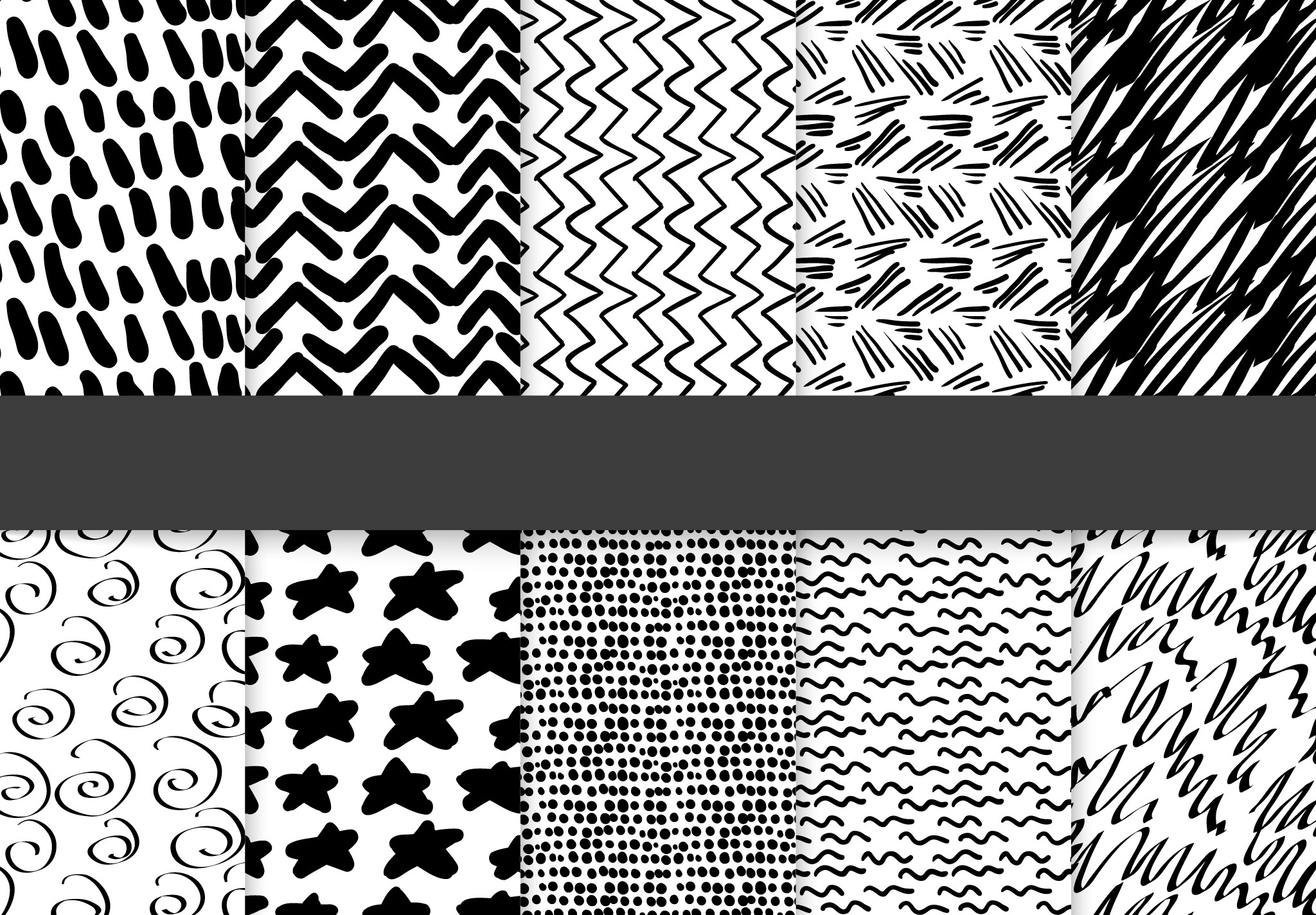 Seamless Pattern Hand Drawn B&W, a Pattern Graphic by Zebra-Finch