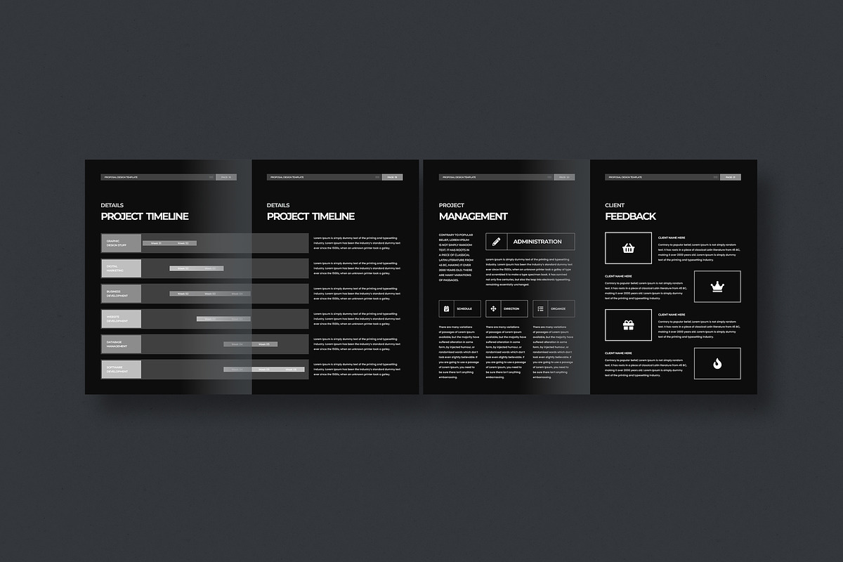 Black Proposal Design Template, a Magazine Template by mijli