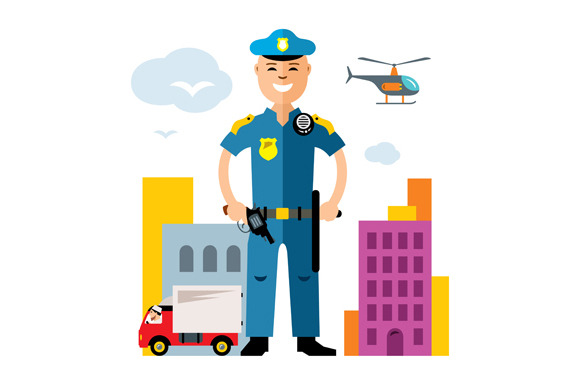 City Police. Law Enforcement, a Person Illustration by Steinar Logo