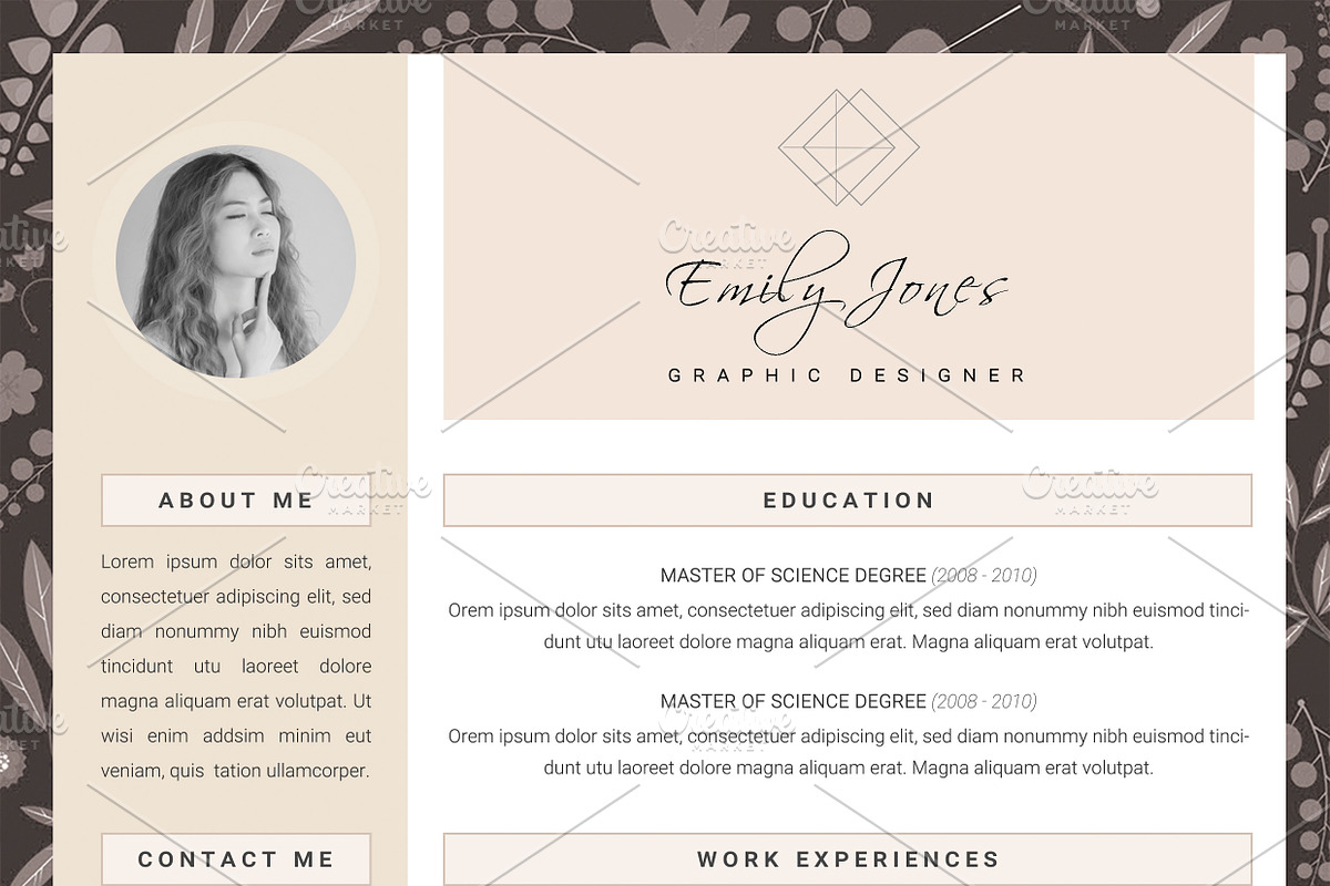 Simple Color CV-Resume Template *C, a Resume Template by Showy68 Template