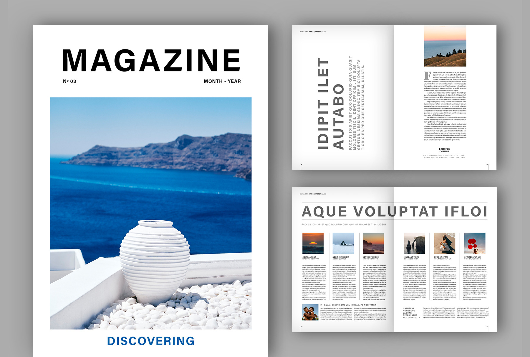 Modern Magazine Layout (A4+US), a Magazine Template by tomsarraipodesign