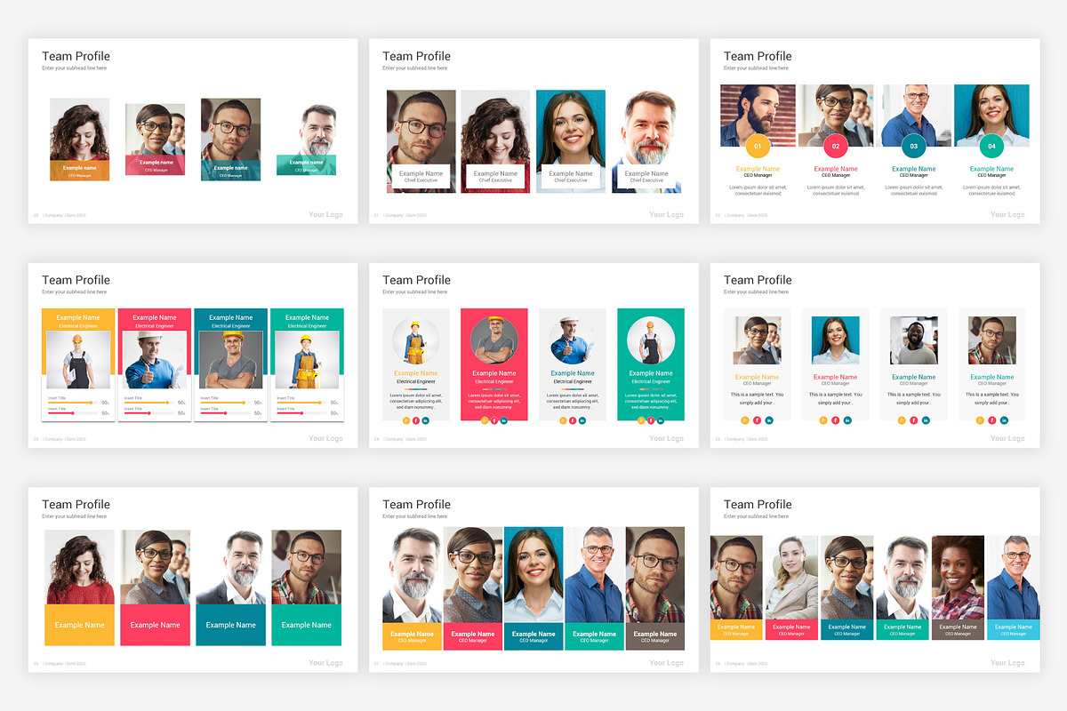 Team Profile PowerPoint Slides, a Presentation Template by SlideOne
