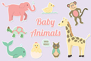 Baby Animals Clipart Vector Set | Animal Illustrations ~ Creative Market
