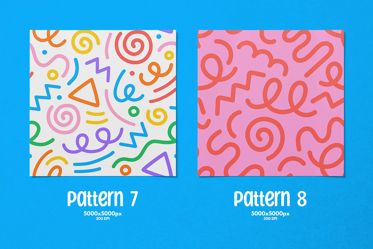 10 Squiggly Seamless Patterns