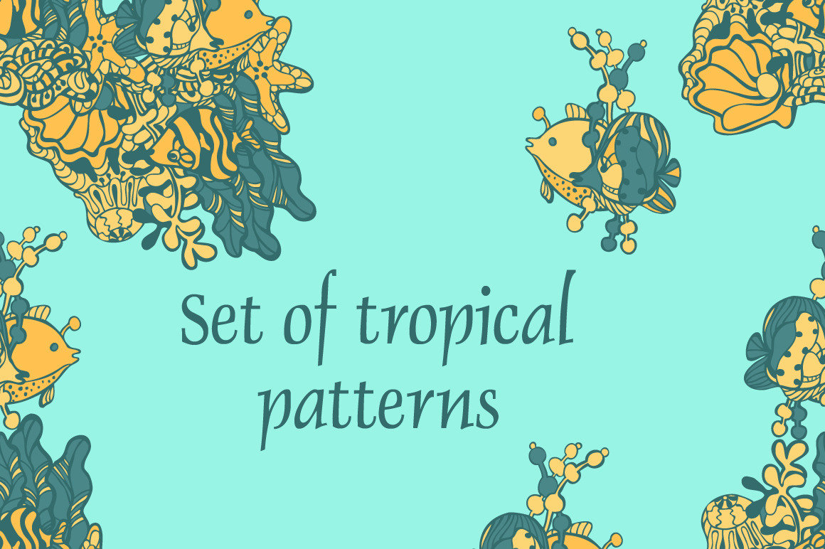 A set of patterns of tropical fish, a Pattern Graphic by BondarenkoNat