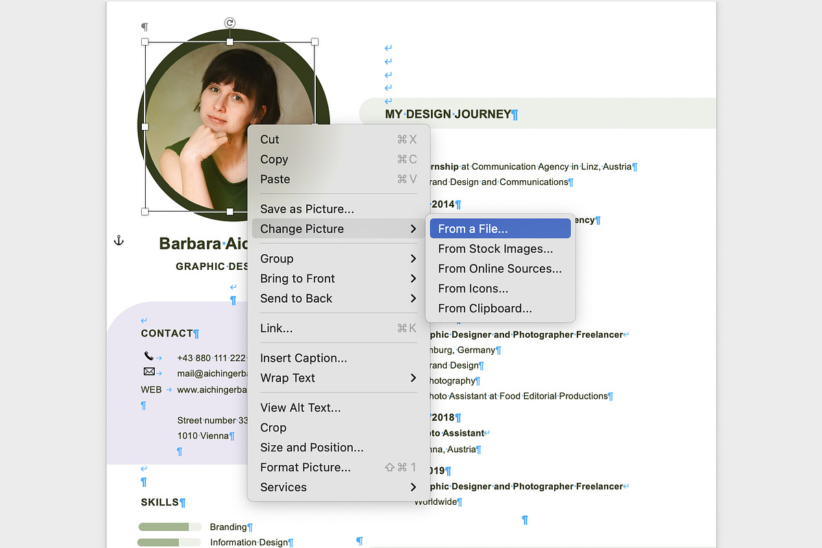 Resume template for Microsoft Word