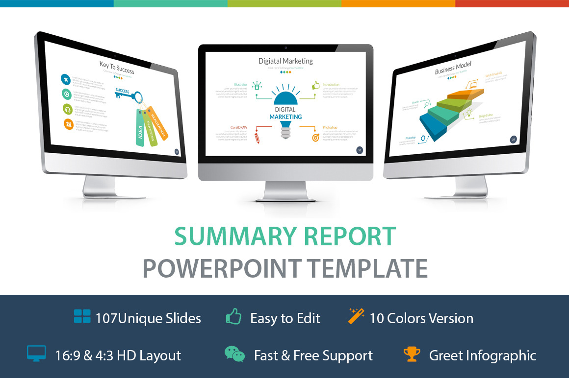 Summary Report Powerpoint Template, a Presentation Template by GraStudios