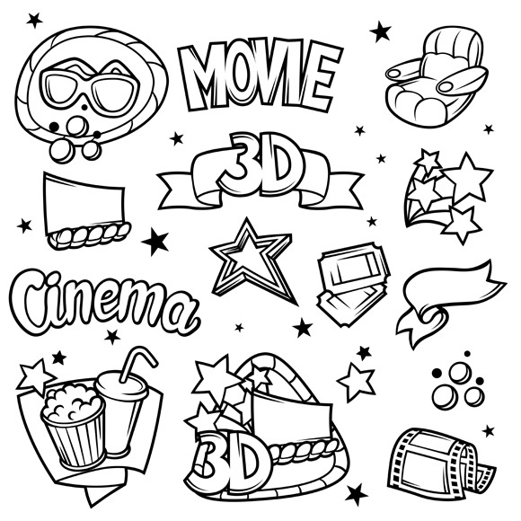 Set of 3d movie design elements. | Graphic Objects ~ Creative Market