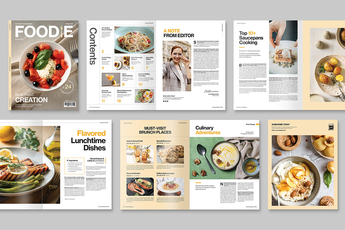 Food & Cooking Magazine Template, a Magazine Template by BrandPacks