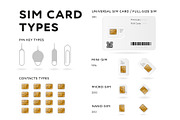 SIM card types infographics in flat style, an Object Graphic by ...