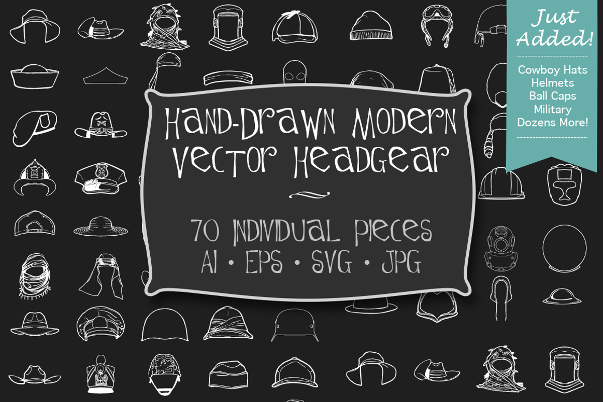 Hand-Drawn Modern Headgear Art, an Illustration by HeroMachine Vector Art