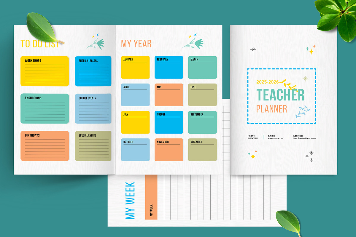 Teacher Planner Template Design | Creative Market