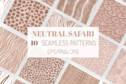 Animal Safari Seamless Pattern Neutral | Creative Market