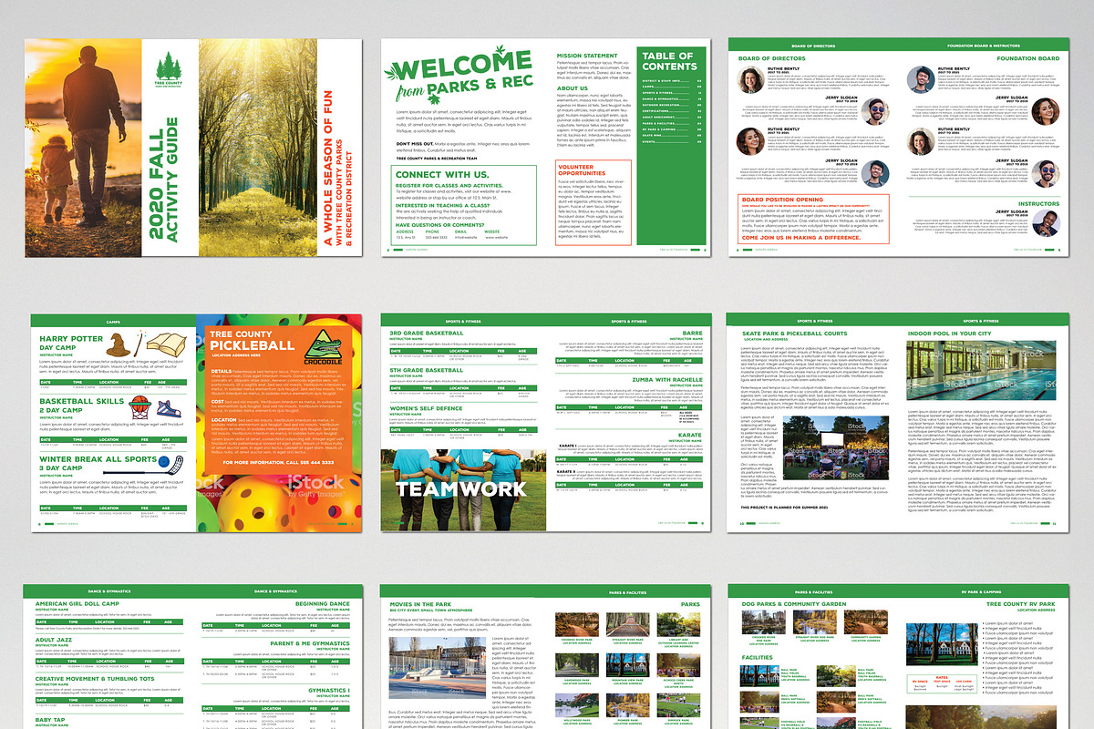 Parks & Recreation Schedule Brochure, a Magazine Template by vernitabashe