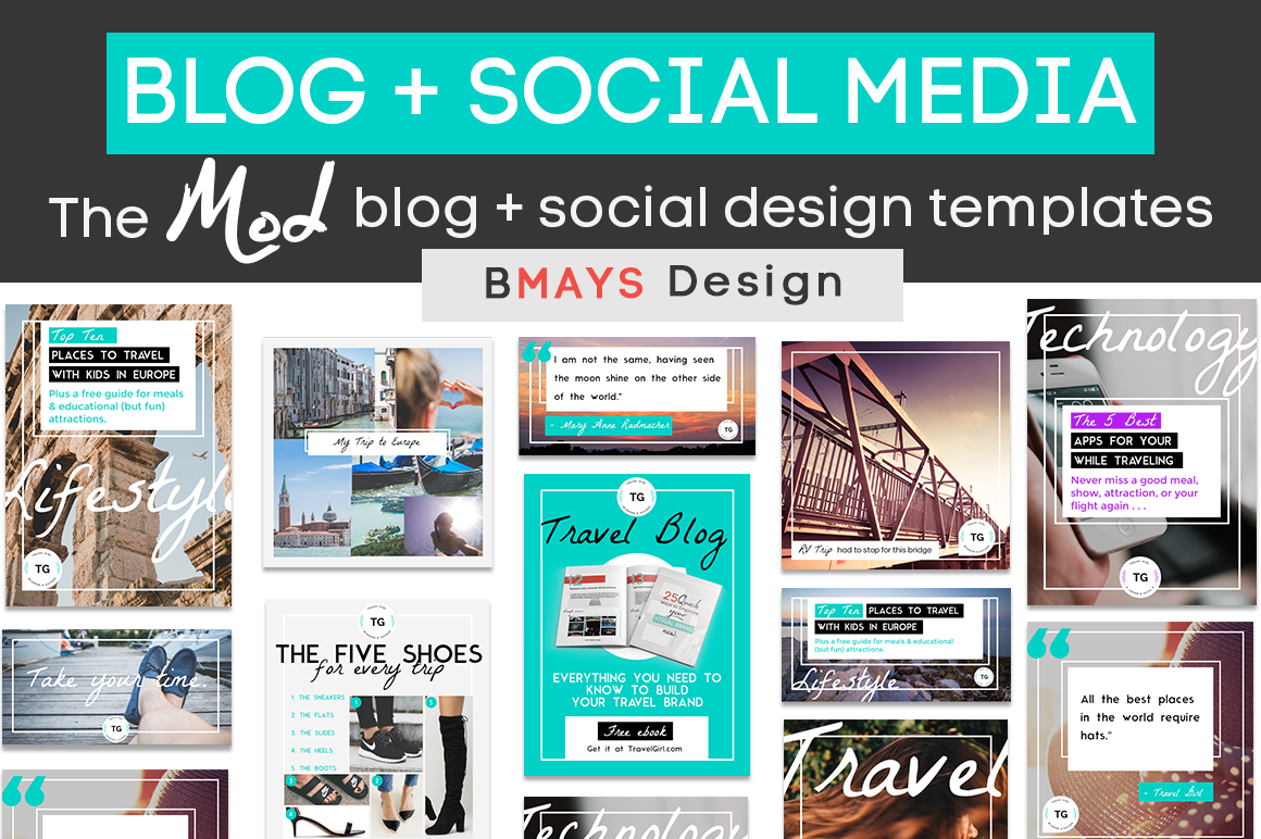 The Mod Blog + Social Media Bundle, a Social Media Template by BMAYS ...