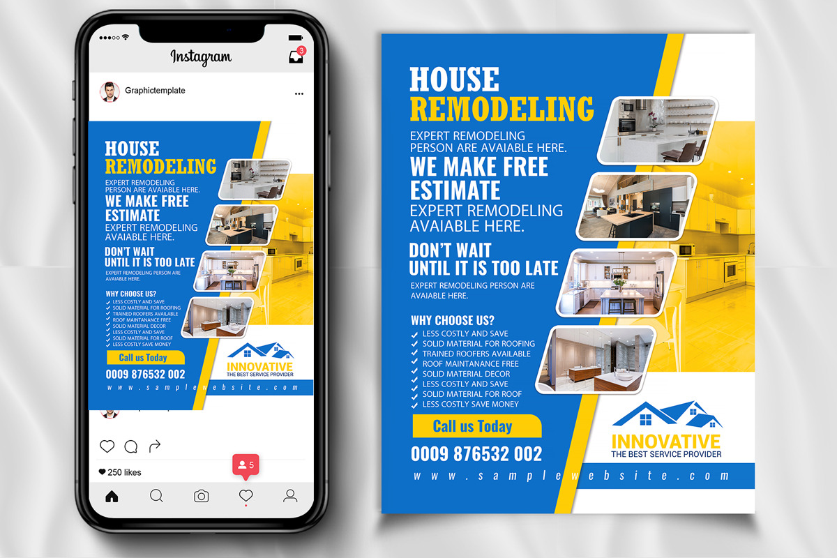 House Remodeling Flyer, a Flyer Template by Design Up
