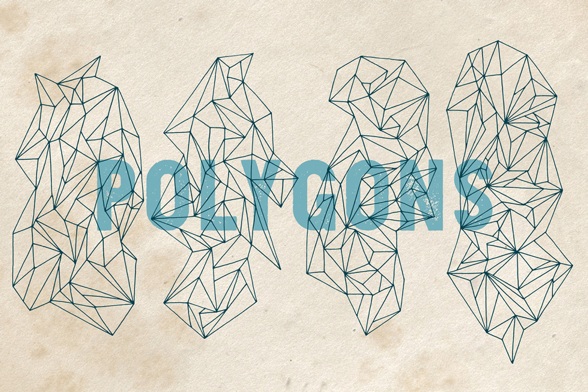 Hand Drawn Vector Polygons, an Illustration by Medialoot