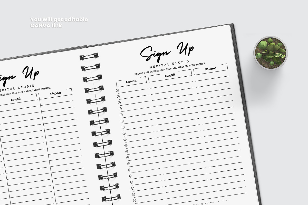 Editable Canva Sign Up Sheet, a Stationery Template by Amit Debnath