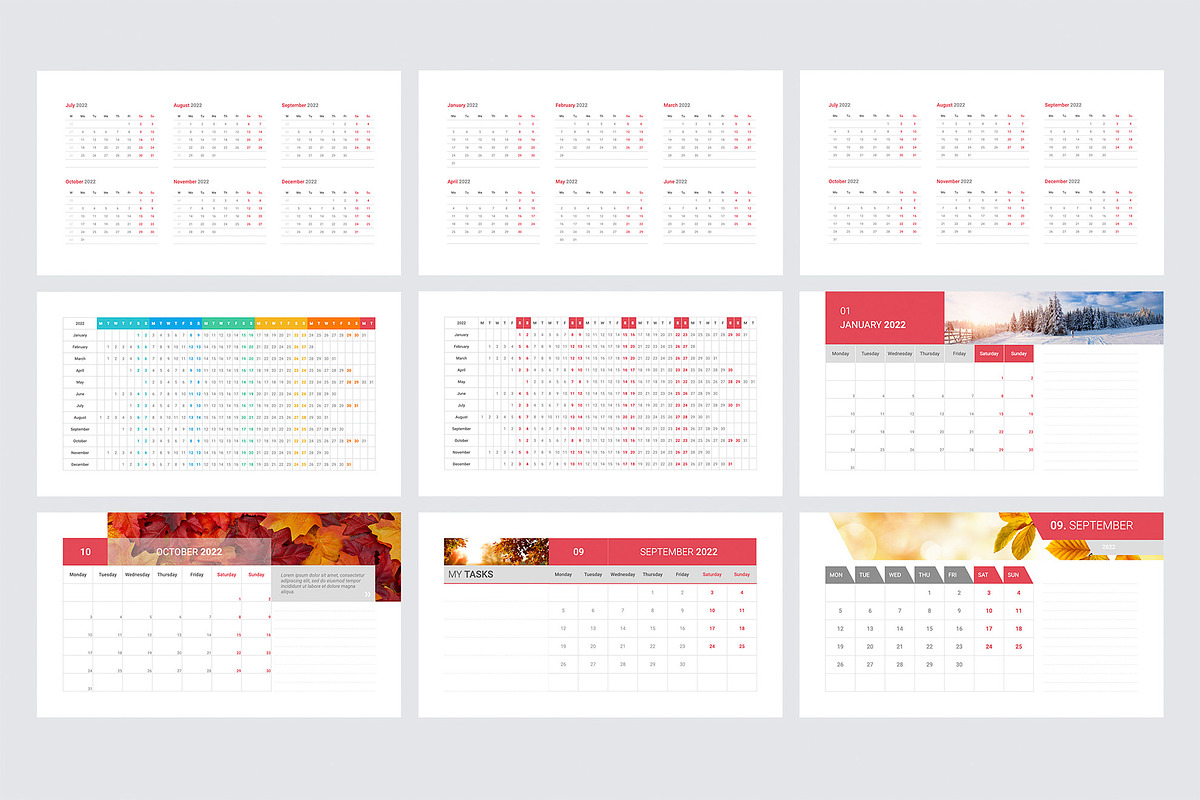 Google Slides Calendar 2022 Templates Bundle | Creative Market