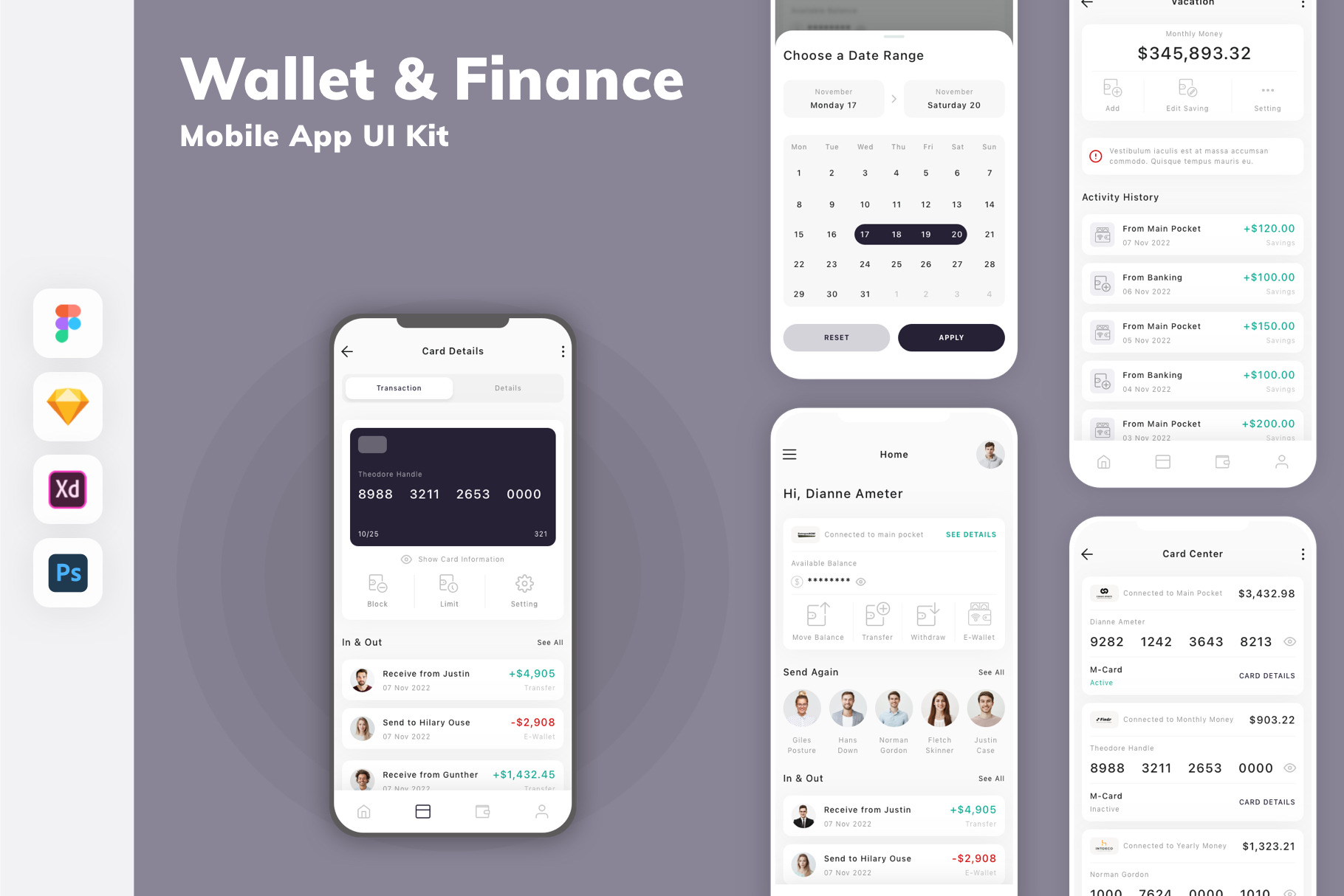 Wallet & Finance Mobile App UI Kit, an UI Kit Template by uicube