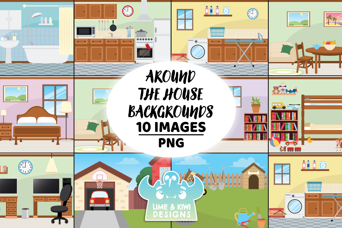 Around the House Backgrounds, a Decorative Illustration by Lime & Kiwi ...