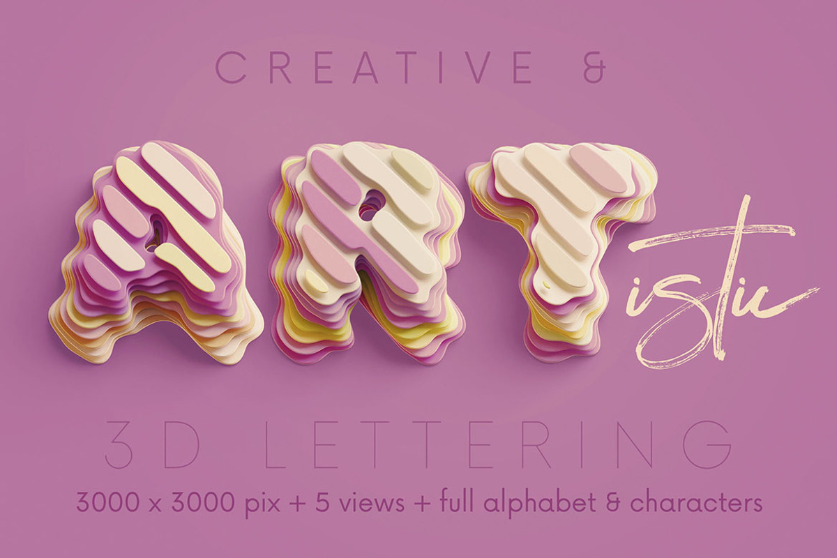 Color Layers - 3D Lettering, a Graphic by MIIM | Creative Market