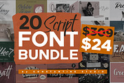 20 Script Fonts Bundle, a Script Font by Konstantine Studio