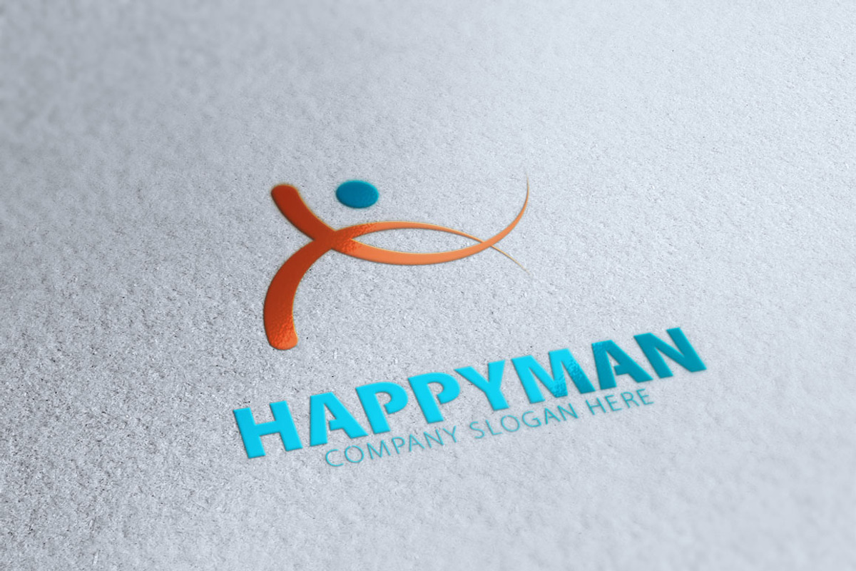 Happy Man Logo, a Branding & Logo Template by essegraphic