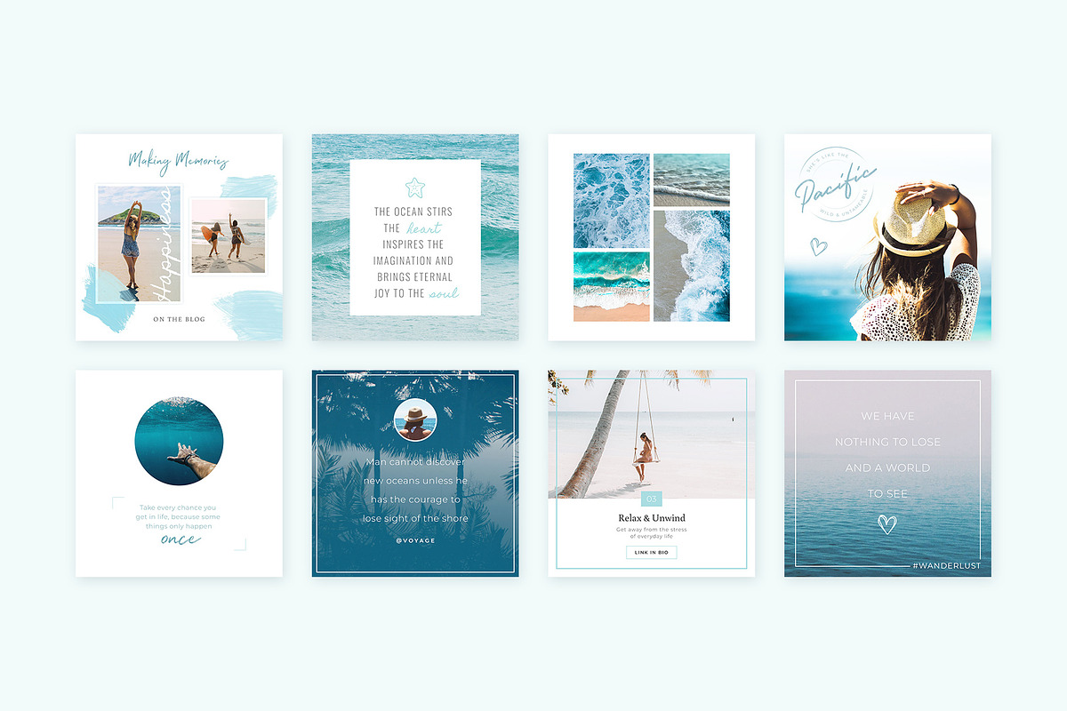 Instagram Posts Oceans | CANVA, a Social Media Template by Poego Social